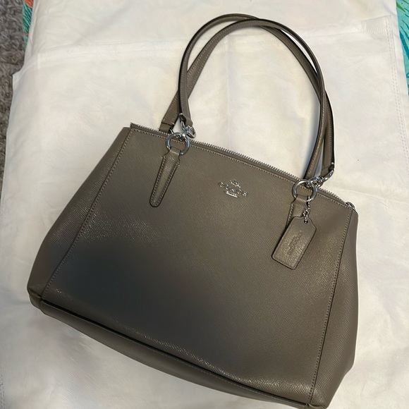 Coach | Bags | Coach Medium Gray Leather Purse | Poshmark
